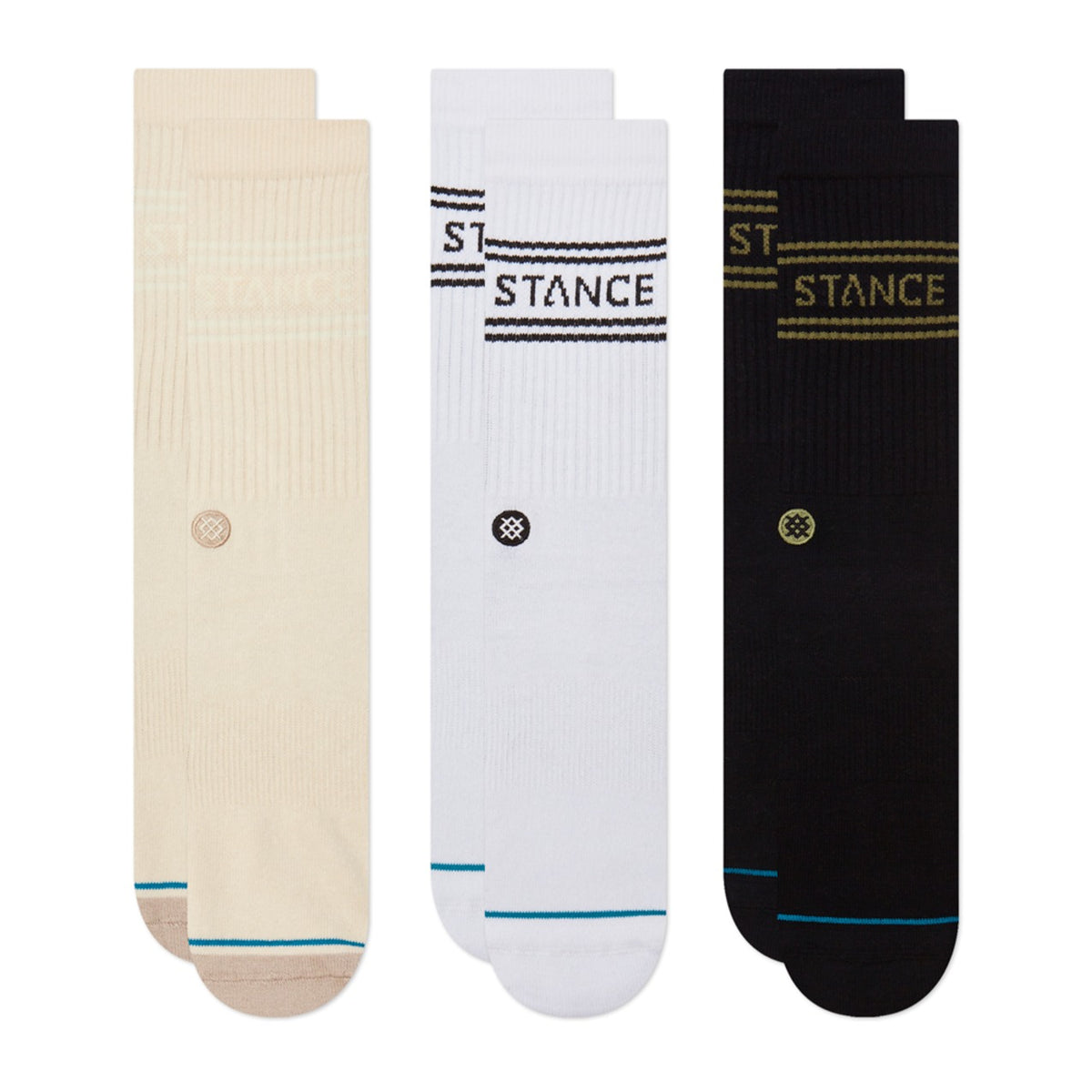 Stance Socks Unisex Basics 3 Pack Crew Oatmeal – Baggins Shoes