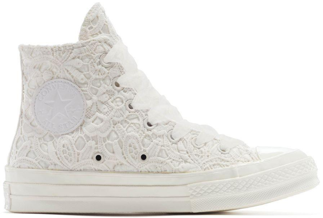 Converse Chuck Taylor All Star 1970s Hi Top Crochet Satin Vintage Whit ...