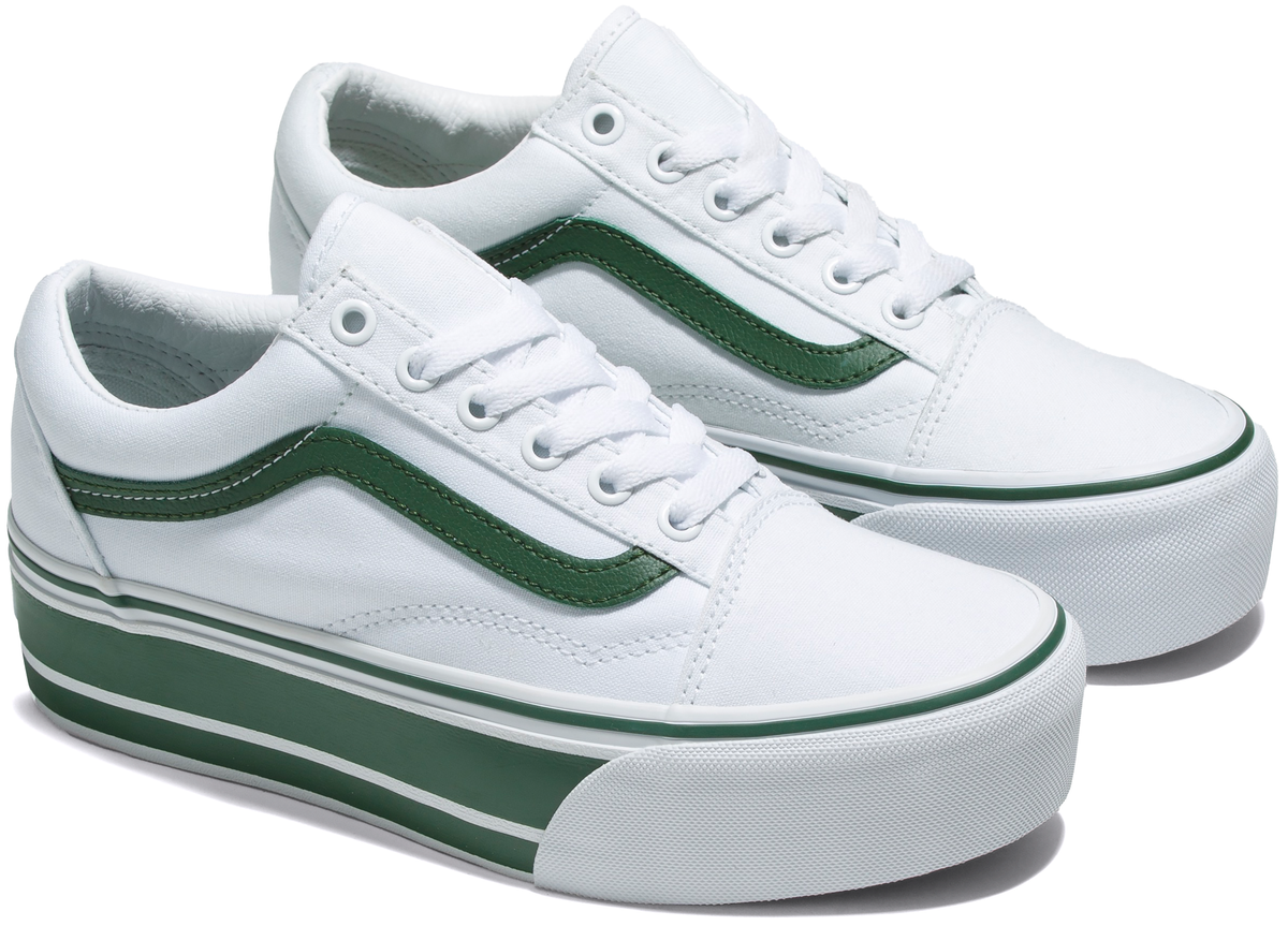 Vans Old Skool Stackform Green/True White – Baggins Shoes