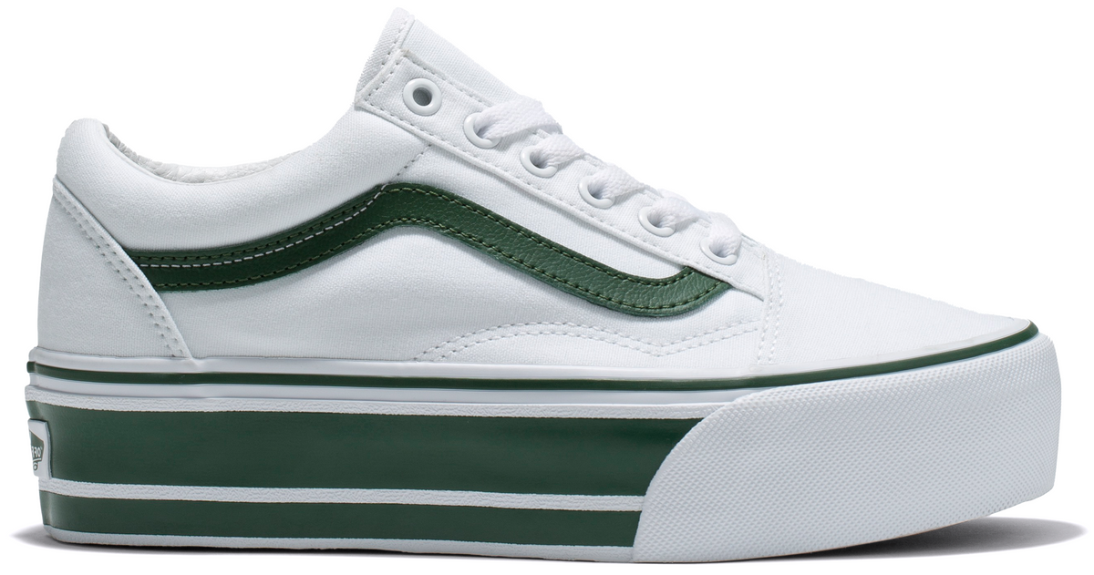 Vans Old Skool Stackform Green/True White – Baggins Shoes