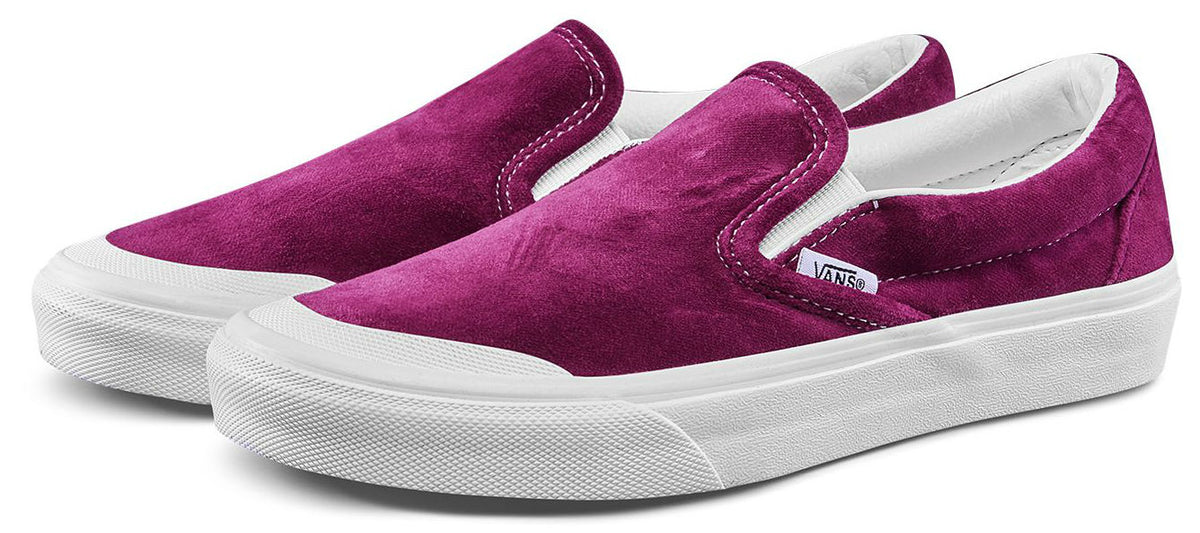 Vans Classic Slip-On TC Velvet Beet Red/White – Baggins Shoes